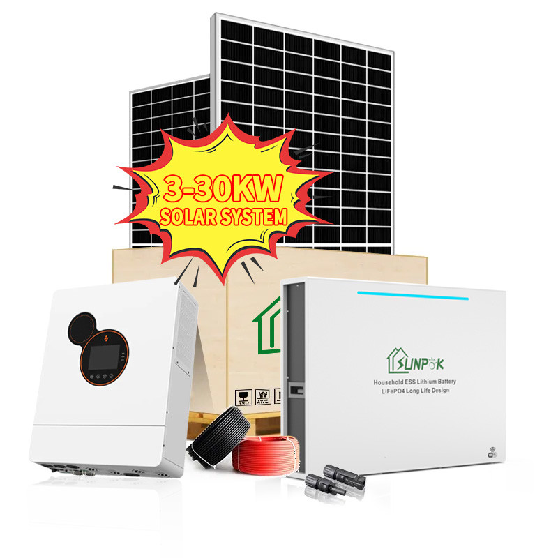 3 Phase 5Kw 8Kw 10Kw 48V Hybrid Solar System Kit Complete Solar Energy ...