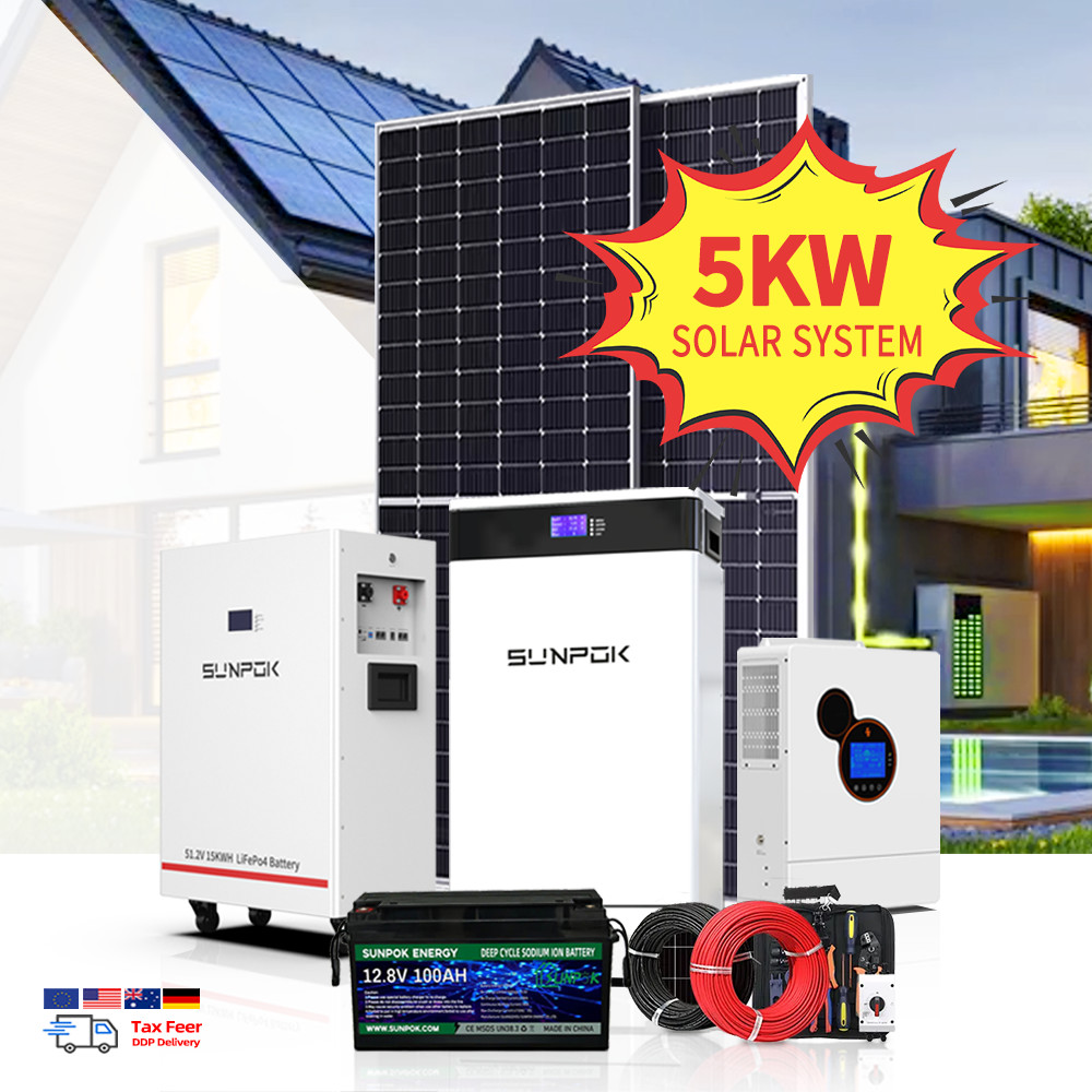 Off Grid 10Kwh Rooftop Solar Power System 15Kw 10Kw 5Kw Full Set Hybrid Offgrid System Cost