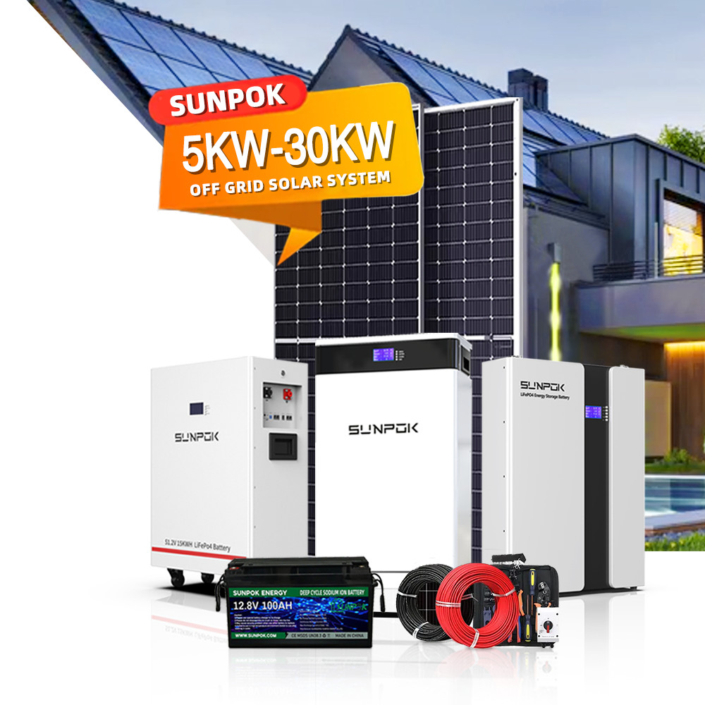 Complete Smart Solar Set Off Grid Roof Home Energy System Kit 3kw 5kw 8kw 10kw 15kw 20kw 30kw