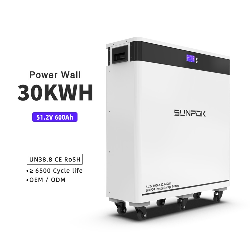 30KW Deep Cycles 600AH Moveable Floor Mounted LiFePO4 51.2V Lithium Ion ...