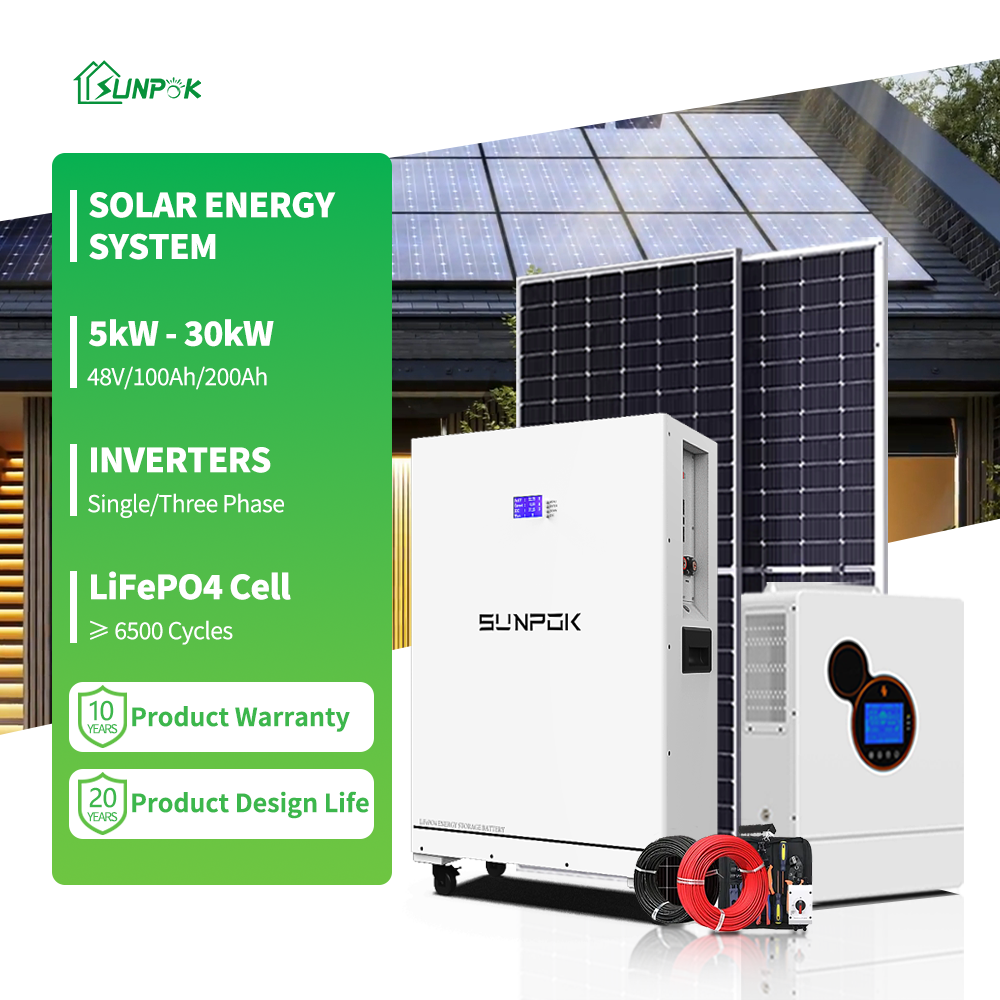 5KW Hybrid Solar Energy System 10KW Complete 15KW 30KW On And Off Grid For Home
