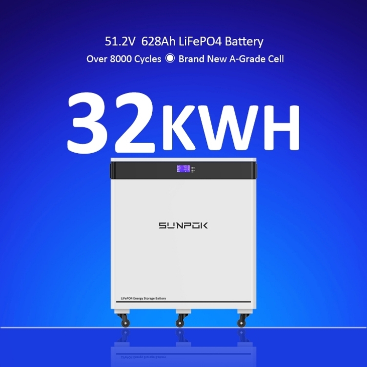 51.2V 600Ah 628Ah 30kWh 32kWh Lithium Ion Batterie Storage Battery ...